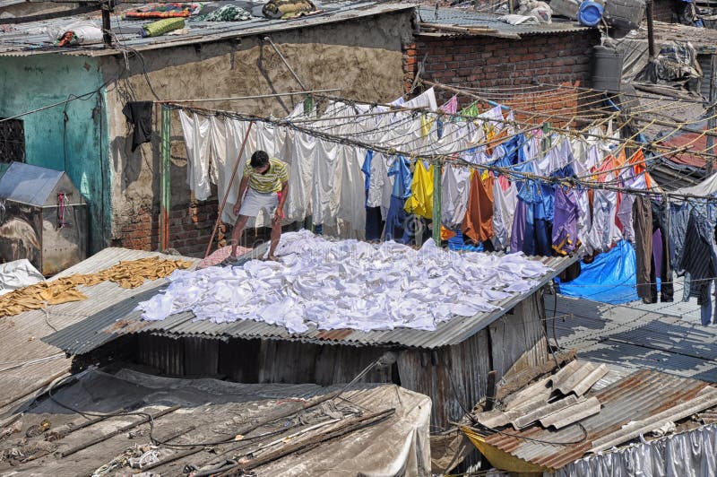 Large laundry Mumbai editorial photography. Image of local - 61183292