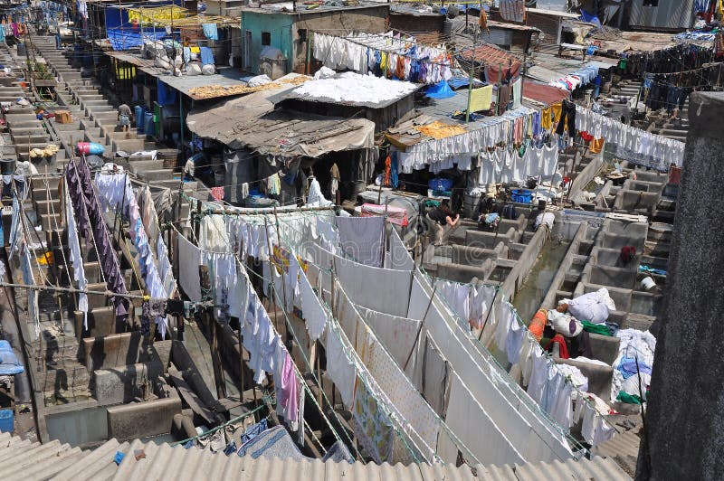 Large laundry Mumbai editorial stock photo. Image of mumbai - 61183423