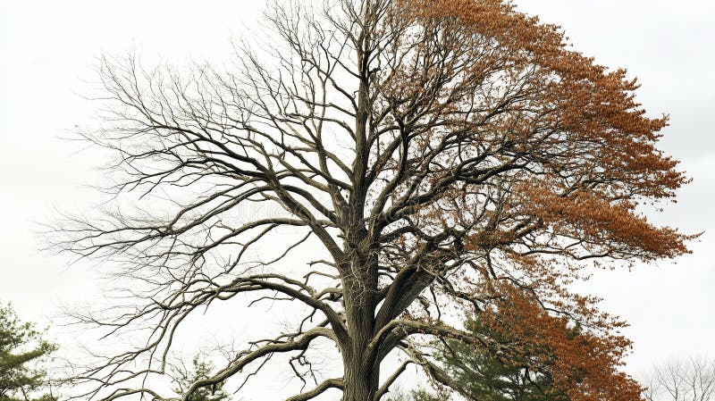 Large, Leafless Tree with Thick, Tangled Branches Stands Against a ...