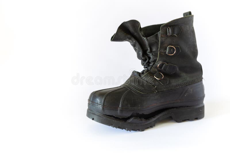 A Large Leather Boot Torn from Time To Time on Stock Photo - Image of ...