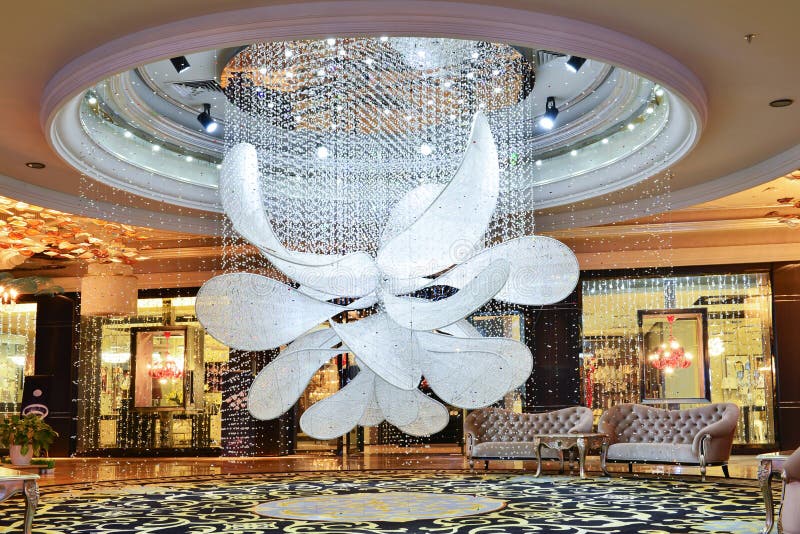 Hotel Hall Lobby Ceiling Led Lighting Stock Image - Image of electric ...