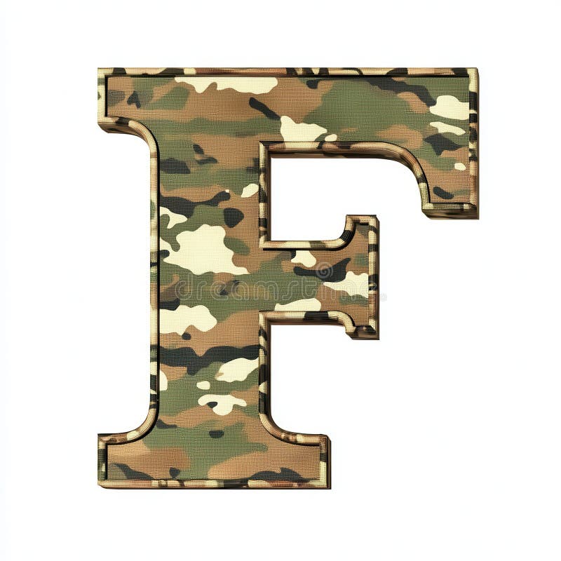 A Large Letter "F" Designed with a Camouflage Pattern, Suitable for ...