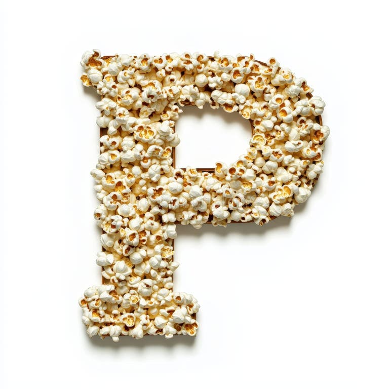 A Large Letter "P" Made of Popcorn, Creatively Arranged for Visual ...