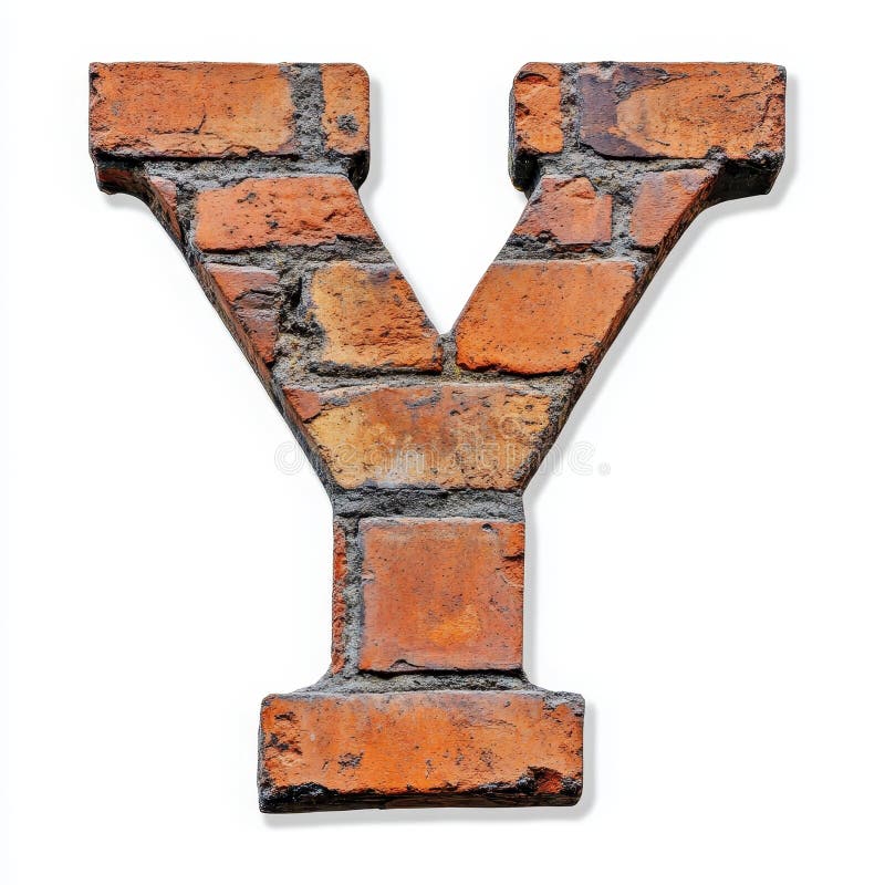 A Large Letter "Y" Designed with a Brick Texture, Showcasing a Unique ...