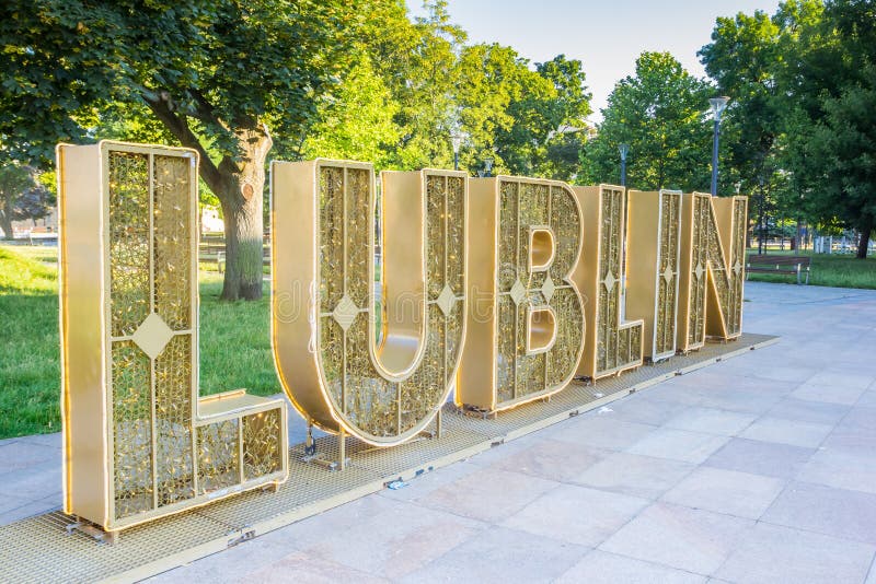 Large Letters Forming the City Name in Lublin Stock Image - Image of ...