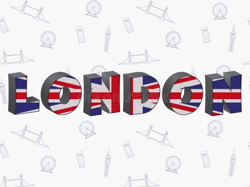 Large Letters London with the UK Flag Stock Vector - Illustration of ...