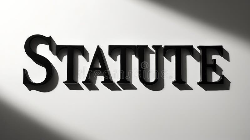Large Letters Spell Out the Word Statute, Casting Defined Shadows ...