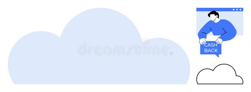 Cloud Computing with Cashback Concept in a Minimalistic Design Stock ...