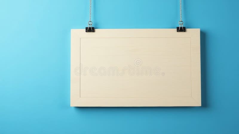 Large Light Brown Sign on Blue Background Stock Photo - Image of ...