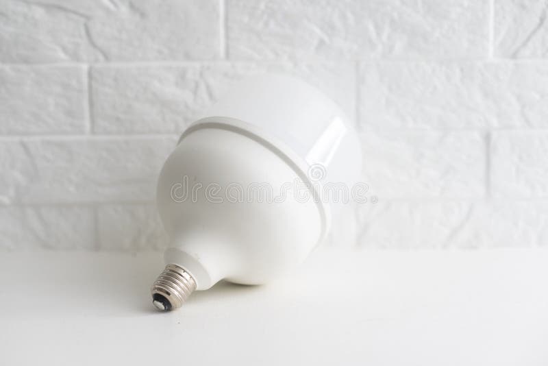 A Large Light Bulb on White Background, Led Lamp Stock Photo - Image of ...