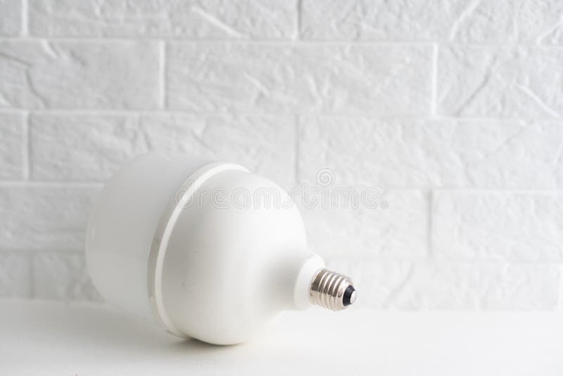 A Large Light Bulb on White Background, Led Lamp Stock Photo - Image of ...