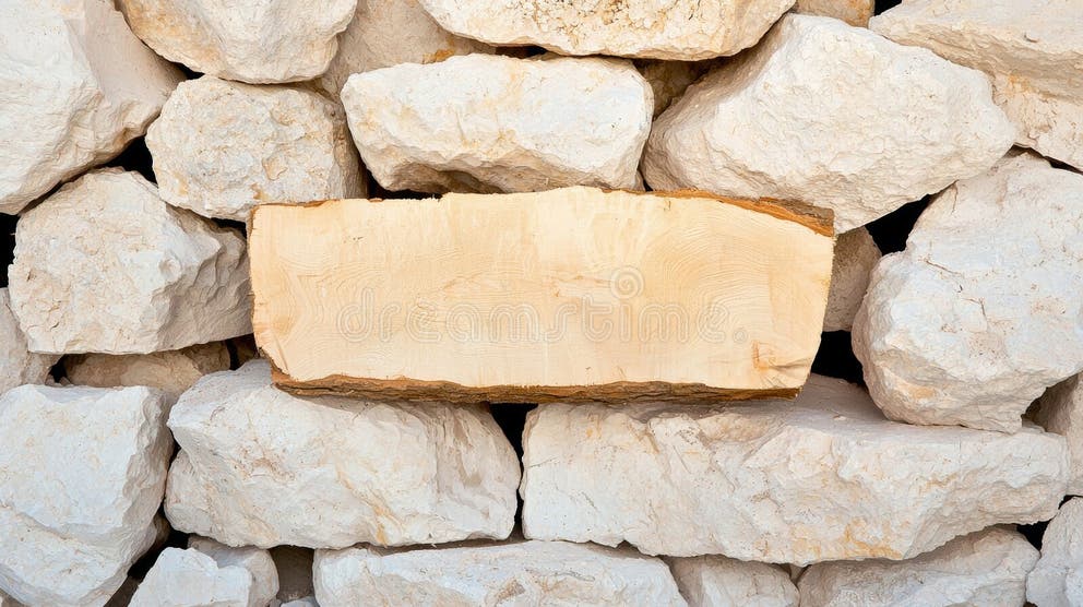 A Large, Light-colored Stone Slab with a Rough Edge. Stock Photo ...