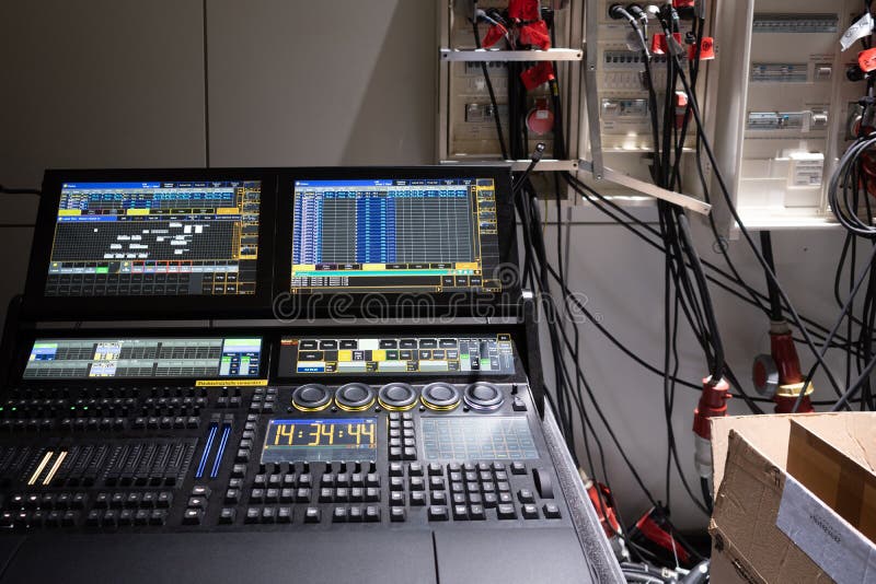 A Large Light Mixer Controls the Lighting Stock Photo - Image of studio ...