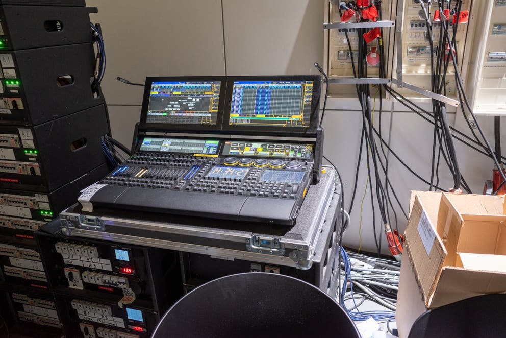 A Large Light Mixer Controls the Lighting Stock Image - Image of volume ...