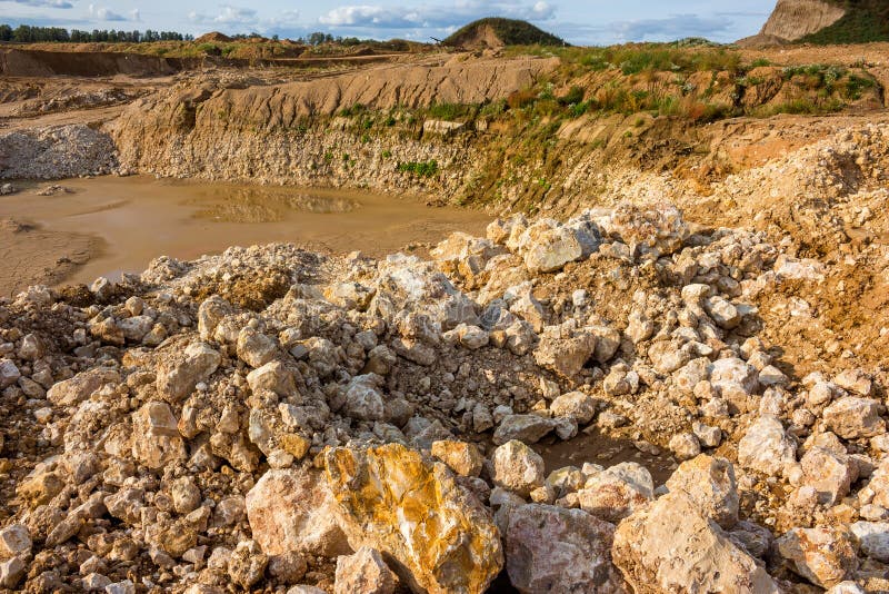 Large Limestone Debris in the Quarry Stock Photo - Image of white ...