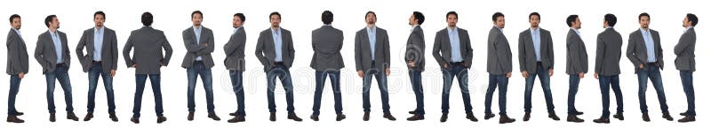 Group of a Same Man on White Background Stock Photo - Image of blazer ...