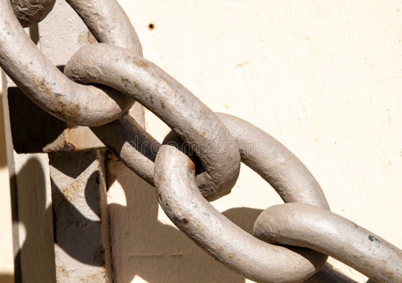 Thick iron chain. stock photo. Image of strong, links - 144042306