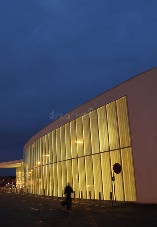 Large lit building stock photo. Image of time, nightime - 17224998