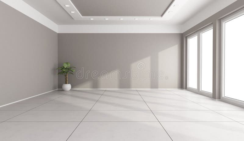 Large Living Room without Furniture Stock Illustration - Illustration ...