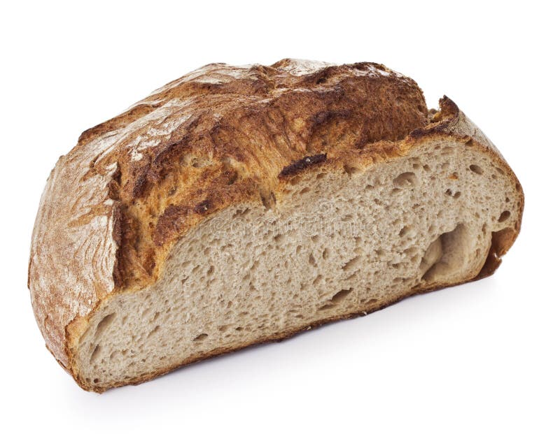 Large Loaf Of Bread With Nice Decoration Isolated On White Stock Image ...