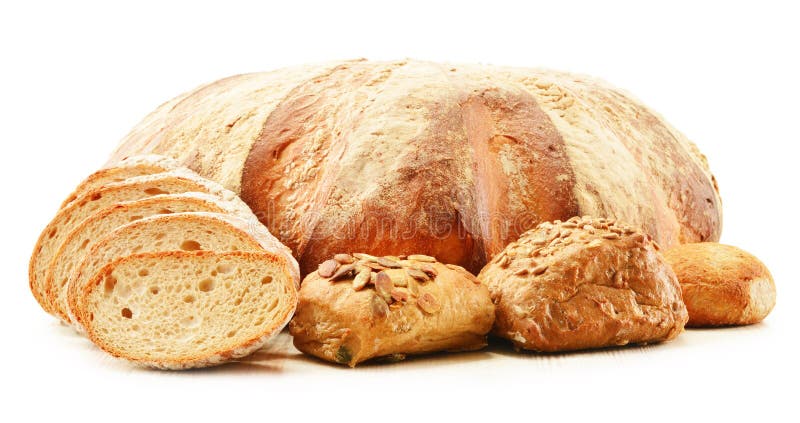 Large Loaf of Bread on White Stock Photo - Image of breakfast, loaf ...