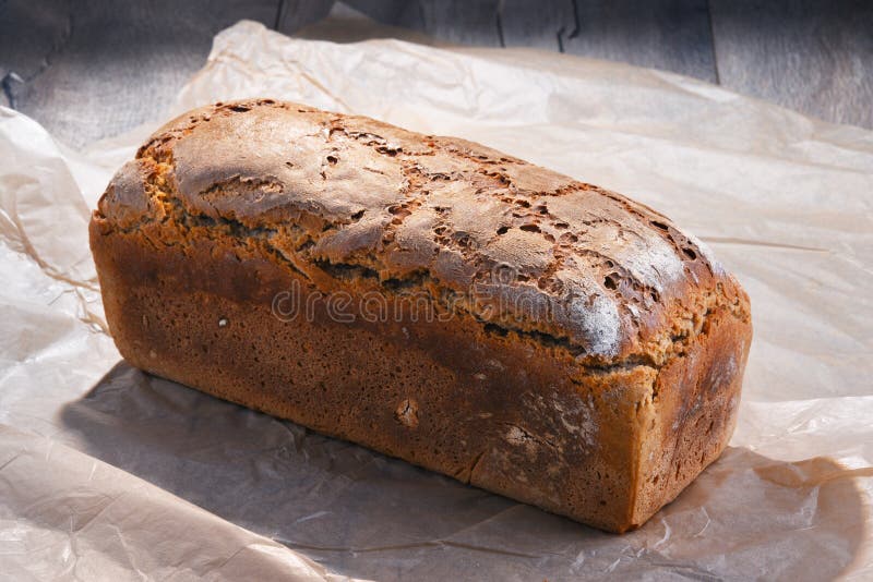 Large Loaf of Fresh Organic Bread Stock Photo - Image of baking, meal ...