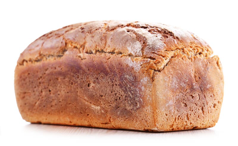 Large Loaf of Traditionally Baked Bread on White Stock Image - Image of ...
