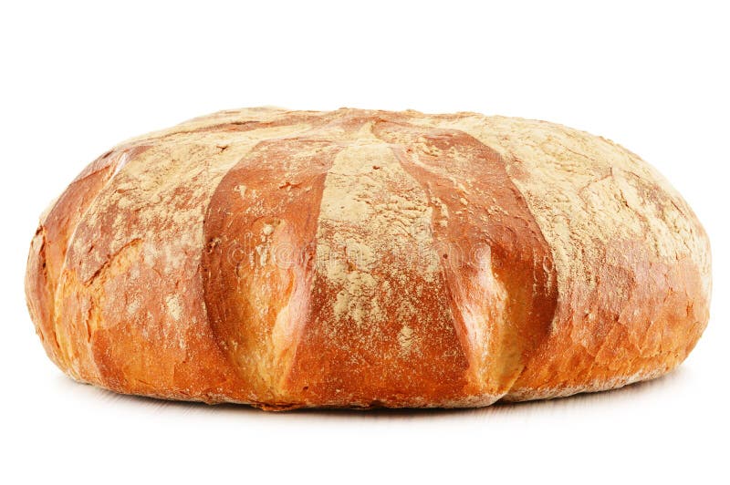 Large Loaf of Traditionally Baked Bread on White Stock Photo - Image of ...