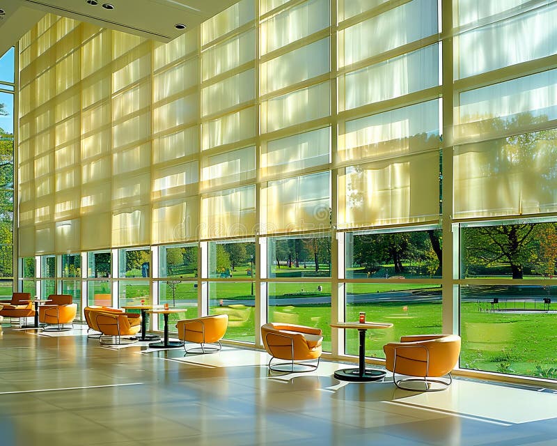 A Large Lobby with Lots of Windows Stock Image - Image of windows ...