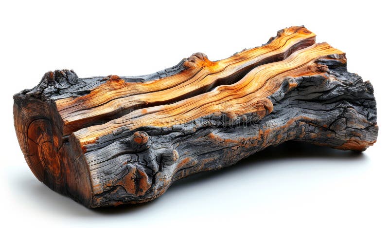 A Large Log with a Few Holes in it. the Log is Brown and Has a Rough ...