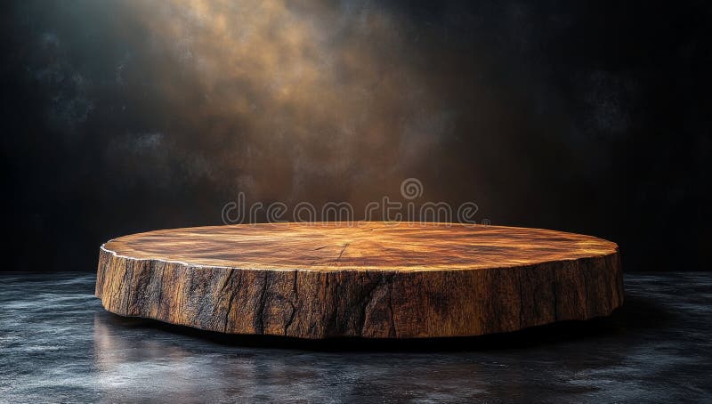 A Large Log is Sitting on a Dark Surface Stock Photo - Image of empty ...