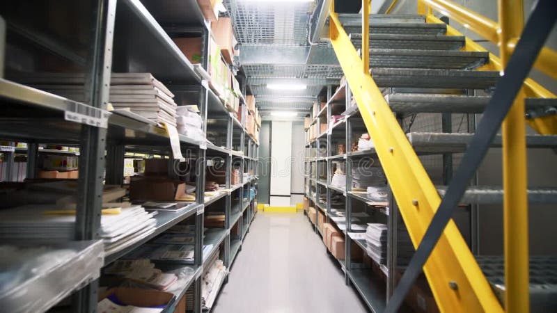 Large Logistic Warehouse Full of Goods on the Racks. Creative ...