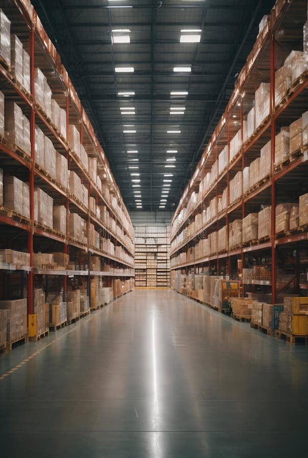 A Large Logistics Warehouse Filled with Boxes Parcels and Merchandise ...