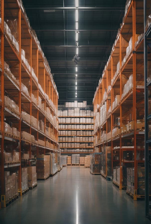 A Large Logistics Warehouse Filled with Boxes Parcels and Merchandise ...