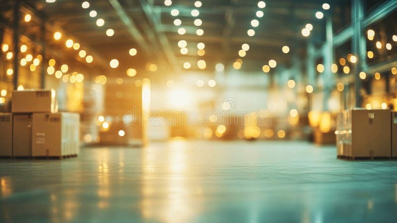 A Large Logistics Warehouse Filled with Moving Boxes and Crates during ...