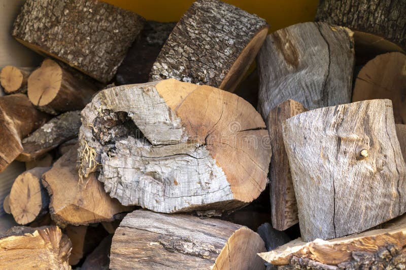 Large Logs of Wood for the Stacked Fireplace Stock Photo - Image of ...