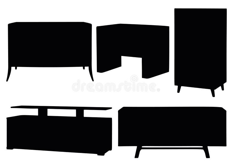 Large and Long Bedside Tables Included in the Set Stock Vector ...