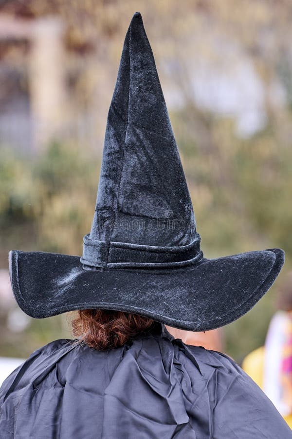 Large and Long Pointy Witch Hat for Halloween Stock Photo - Image of ...