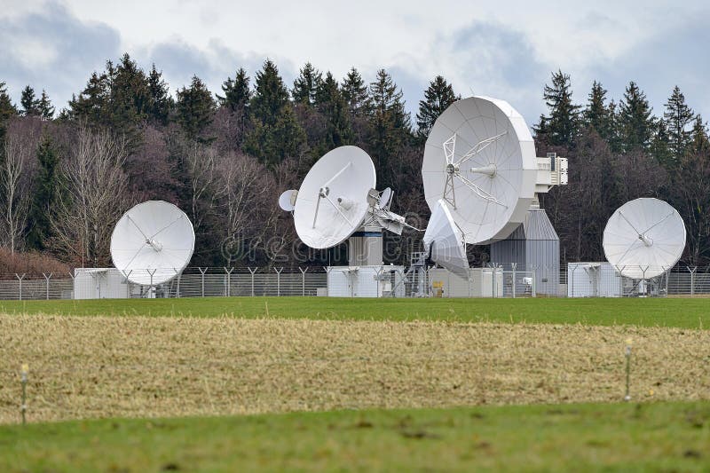 Large Long Range Satellite Dishes Stock Photo - Image of radio ...