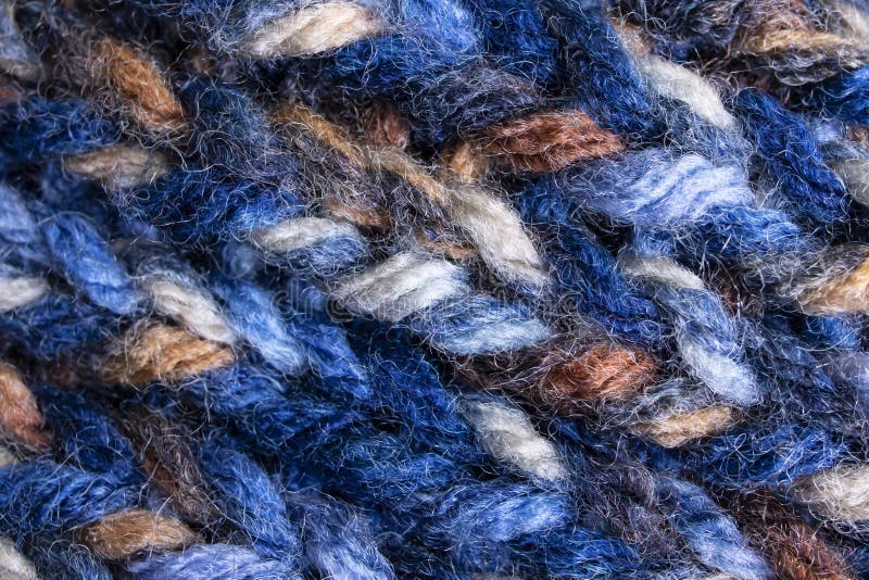 Large Loops on Blue Wool Knit Fabric Stock Image - Image of abstract ...