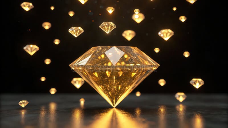 Large, Luminous Diamond Shaped Gemstone with Smaller Floating Stock ...