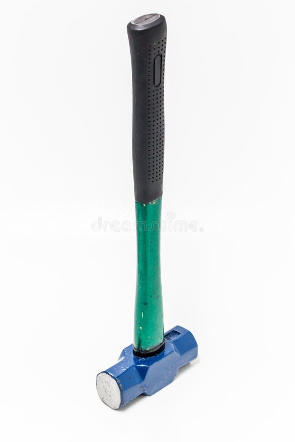 Large Lump Blue Hammer Steel Stock Image - Image of industry, white ...