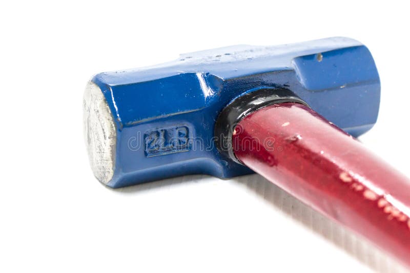 Large Lump Blue Hammer Steel Stock Photo - Image of construction ...