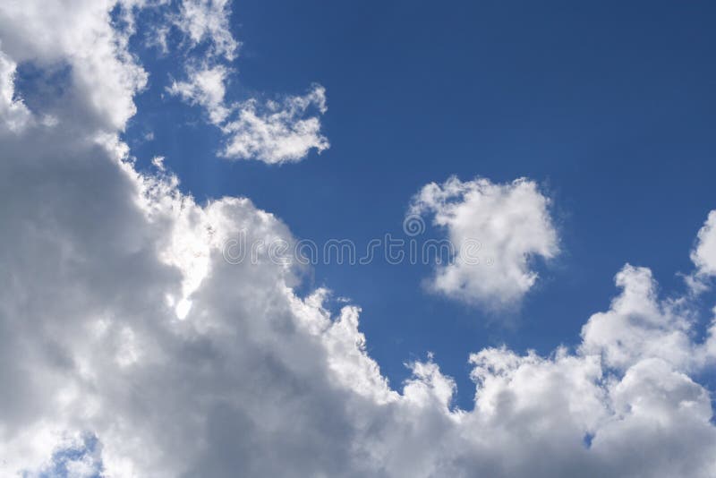 Cumulus Small Clouds with a Big Red Spot from a Sunset in the Summer ...