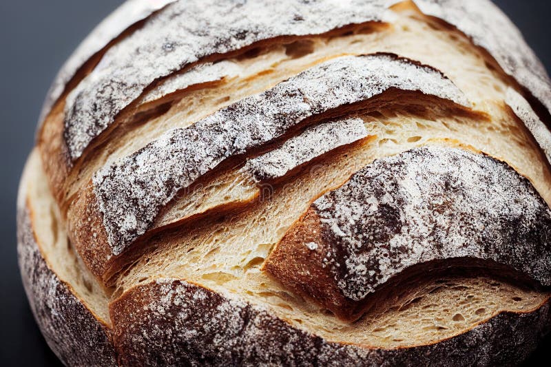 Large Lush Loaf of Sourdough Bread with Beautiful Brown Crust Stock ...