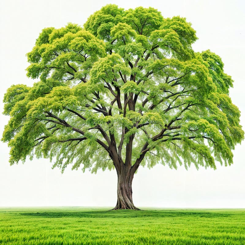 A Large, Lush Tree with a Wide Canopy of Green Leaves Stock Image ...