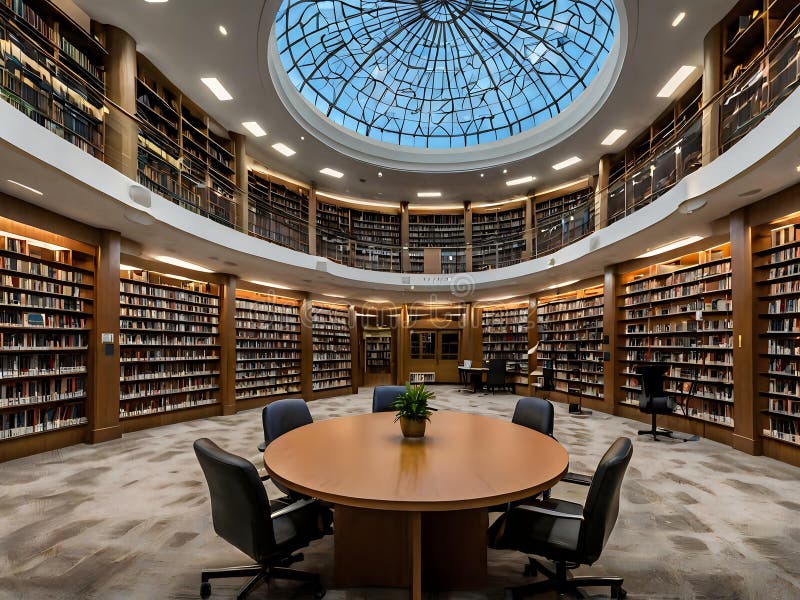 The Library is Neat and Beautiful Stock Illustration - Illustration of ...