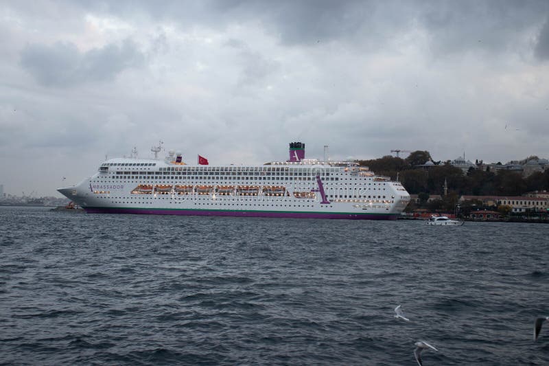 A Large Luxury Cruise Ship Docked at the Port of Istanbul Editorial ...