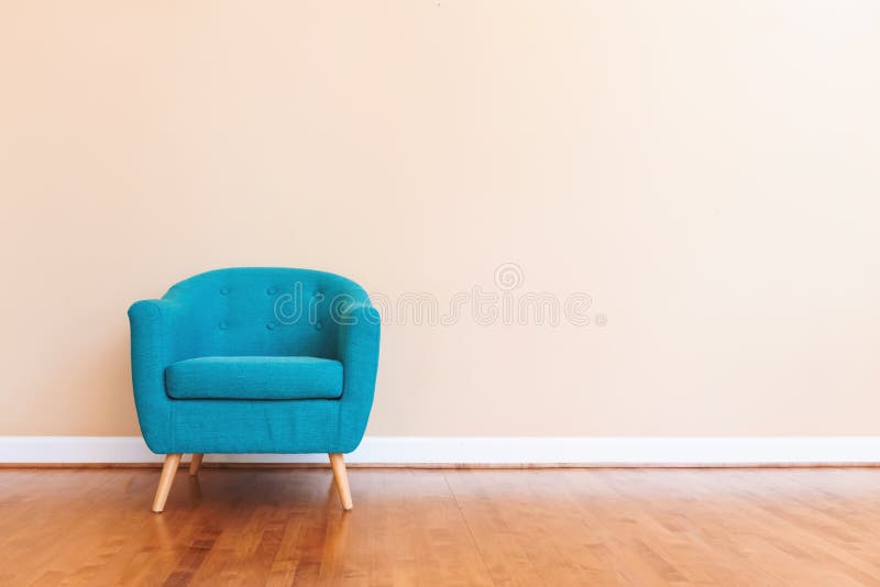 Luxury Home with Turquoise Chair Stock Image - Image of luxury ...