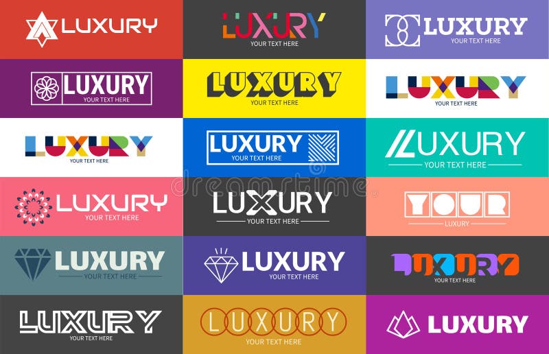 Large Luxury Set. Elegant Logo Vector Design. Flat Vector Illustration ...